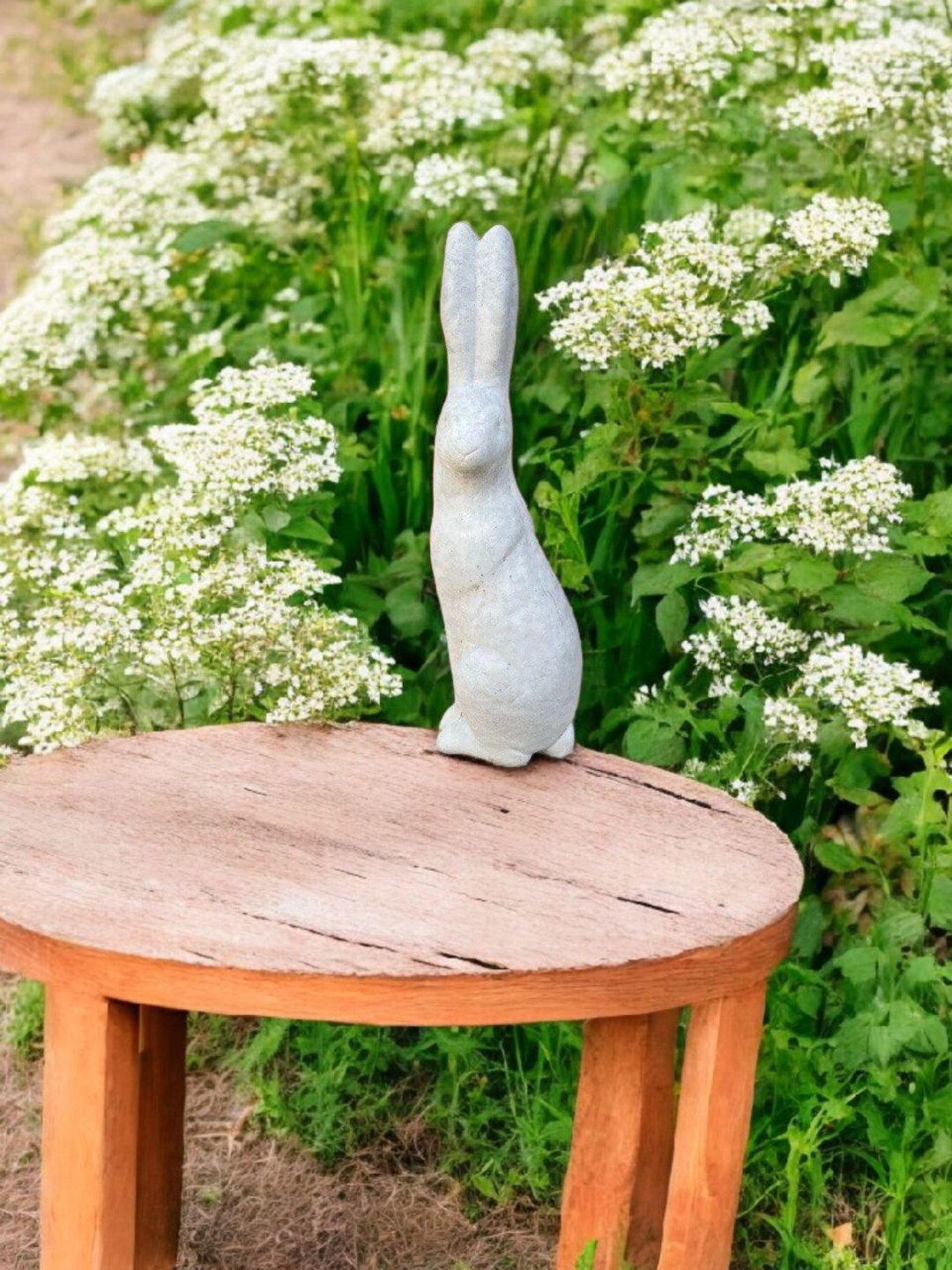 Hare Rabbit Sculpture Stone Animal Figure Wildlife Decor Garden Rabbit ...