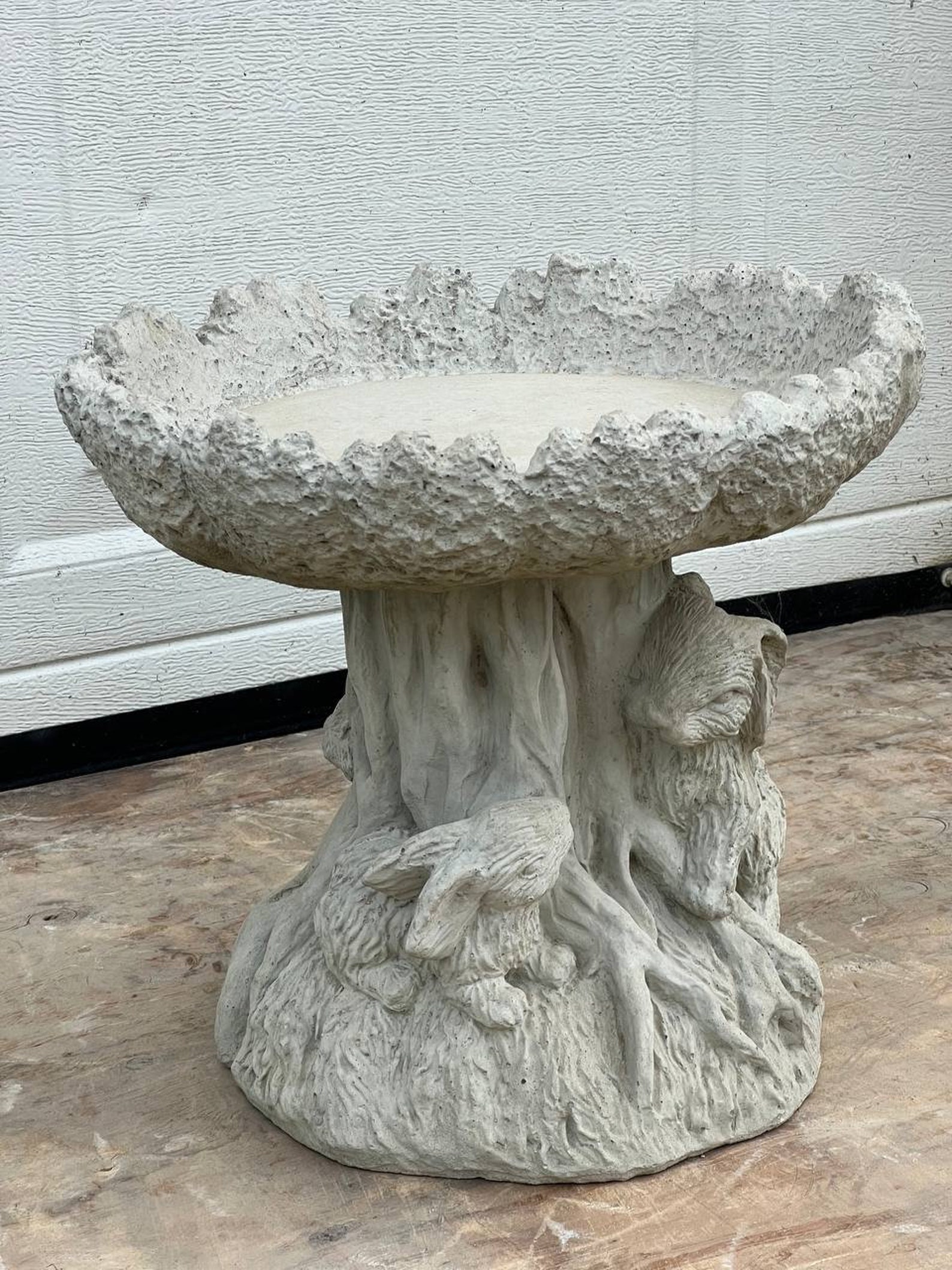 Massive Birds Bath Statue Detailed Birds Water Bowl With Rabbits Stone ...