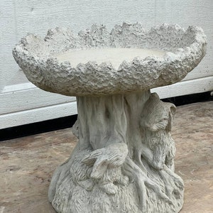 Massive Birds Bath Statue Detailed Birds Water Bowl With Rabbits Stone ...