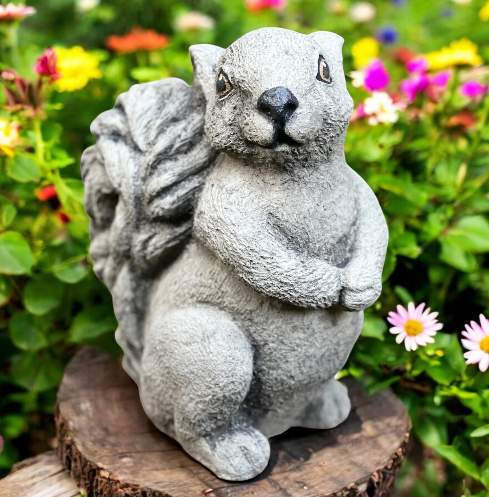 Concrete Squirrel Sculpture Yard Concrete Wild Animal Figurine Stone ...