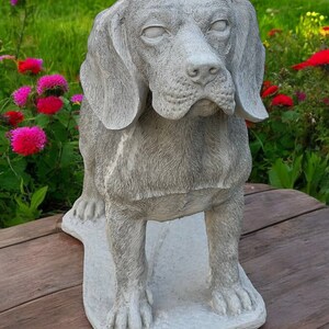 Standing Beagle Dog on Base Figure Massive Cement Pet Sculpture Large ...