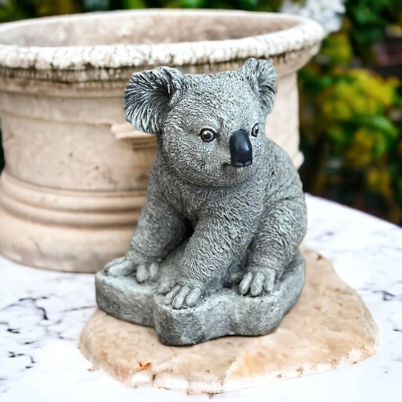 Sitting Koala Statue Detailed Australian Bear Sculpture Backyard Koala ...