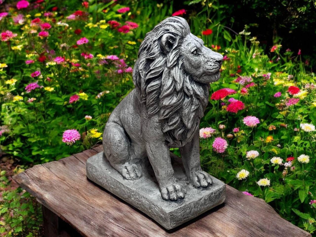 Beton Lion Statue Detailed Front Door Sculpture Lion Yard Decoration ...