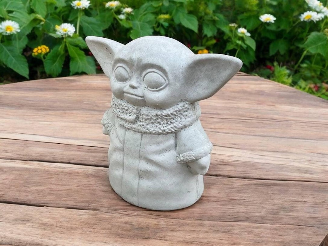 Cute Yoda Sculpture Garden Solid Statue Concrete Yoda Art Lawn Yoda ...