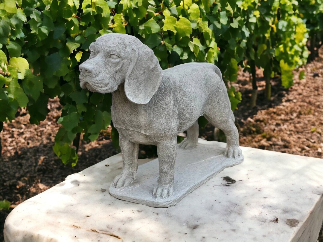 Large Beagle Sculpture Concrete Dog Grave Statue for Backyard Pet ...