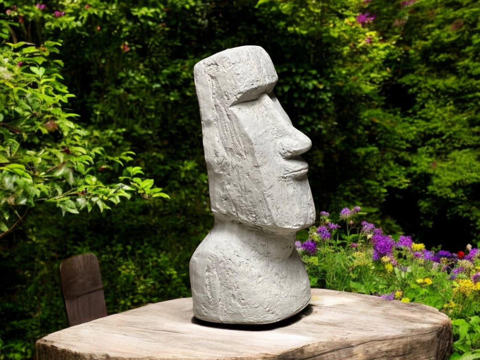 Concrete Easter Island Head Statue Massive Moai Garden Decoration Big ...