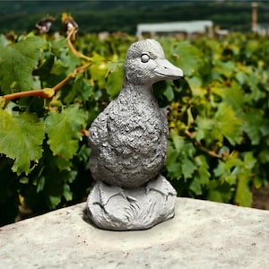 Cement Standing Duck Statue Garden Ducking on Base Figure Stone Farm ...