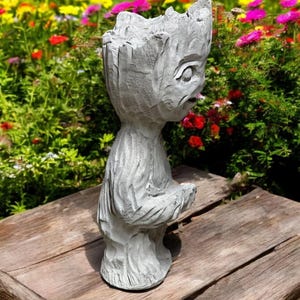 Detailed Standing Groot Statue Stone Garden Flowers Pot Figure Outdoor ...