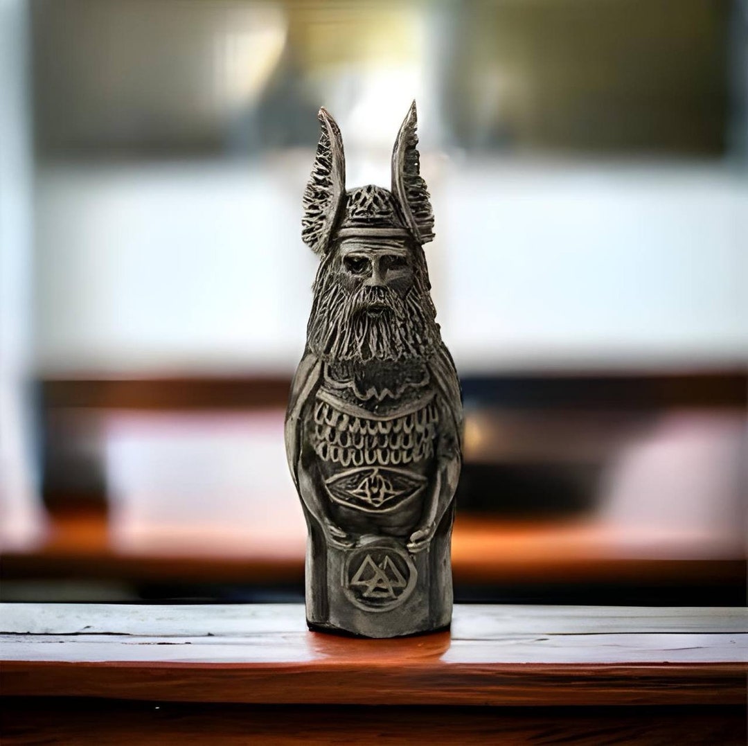 Ceramic Odin God Statue Altar Sculpture God Ceramic Figurine Scandinavian God Odin Small ...