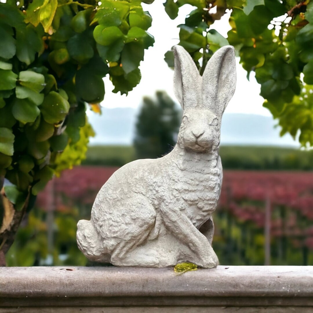Sitting Bunny Cement Sculpture Concrete Rabbit Figure for Indoor ...