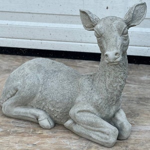 Detailed Deer Concrete Figure Cement Fawn Stone Ornament Forest Animal ...