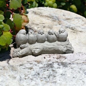Stone Five Birds on Branch Sculpture Realistic Five Birds Statue ...