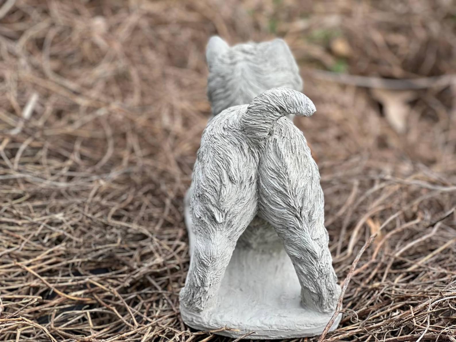 Crouching Terrier Statue Concrete Memorial Dog Sculpture Garden ...