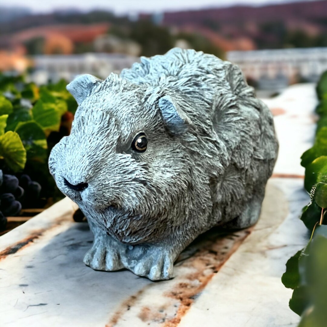Garden Guinea Pig Statue Detailed Home Pet Memorial Concrete Guinea Pig ...