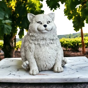 Concrete Cat Outdoor Sculpture Pet Memorial Stone Sitting Cat Gift for ...