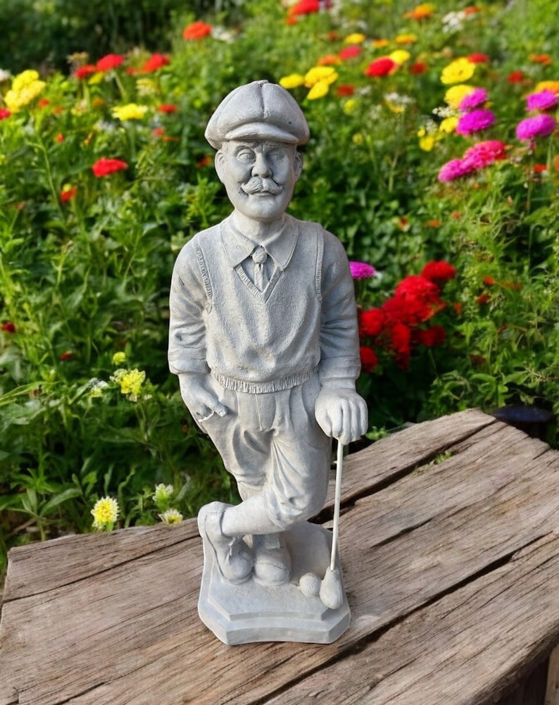 Large Golfer Man Figure Massive Golfist Statue Concrete Golfer Player ...