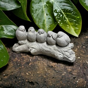 Concrete Five Birds on Branch Statue Cement Realistic Cardinals ...
