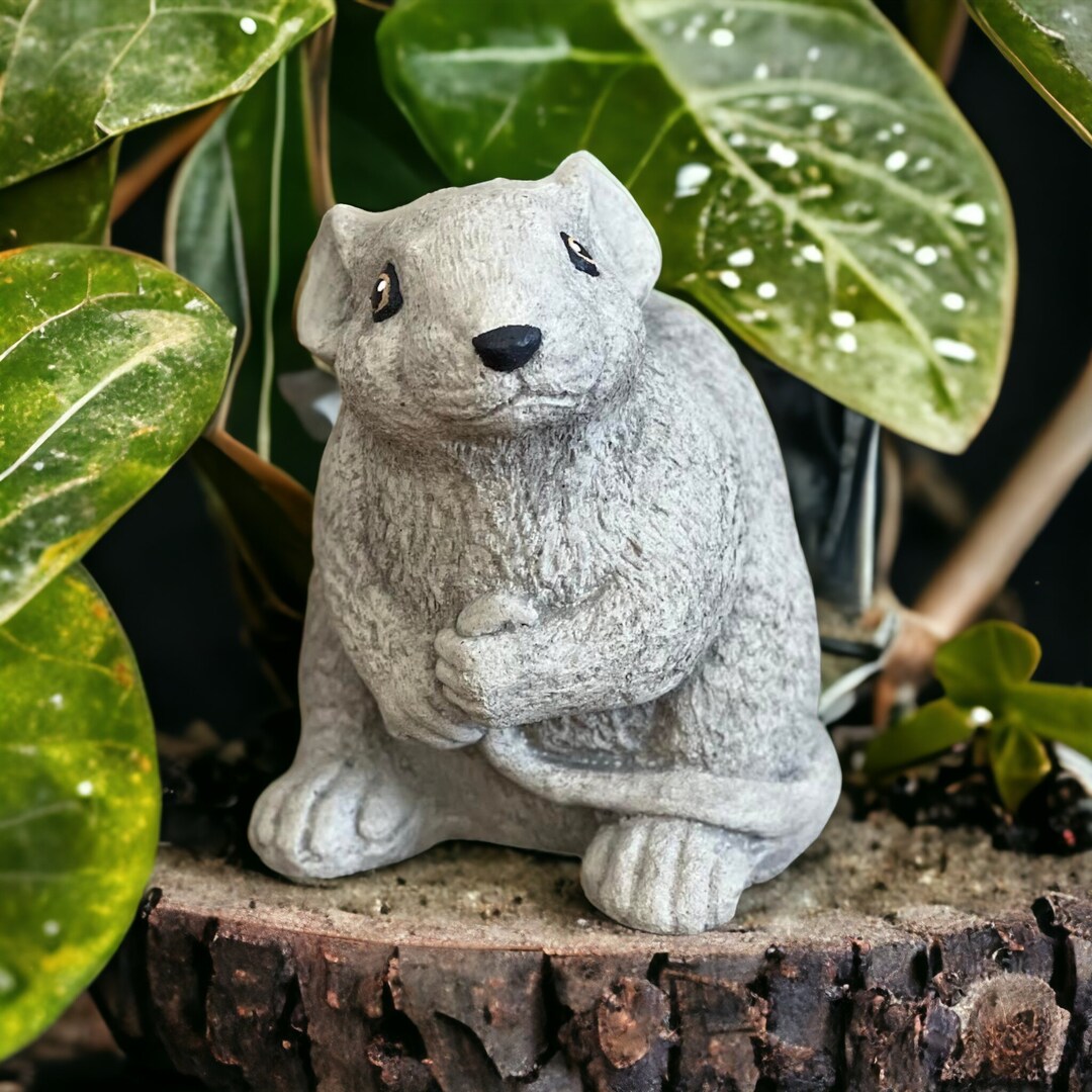 Realistic Mini Mouse Figurine Cement Standing Home Animal Sculpture ...