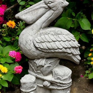 Sitting Pelican Statue Stone Bird on Tree Decoration Detailed Wild ...