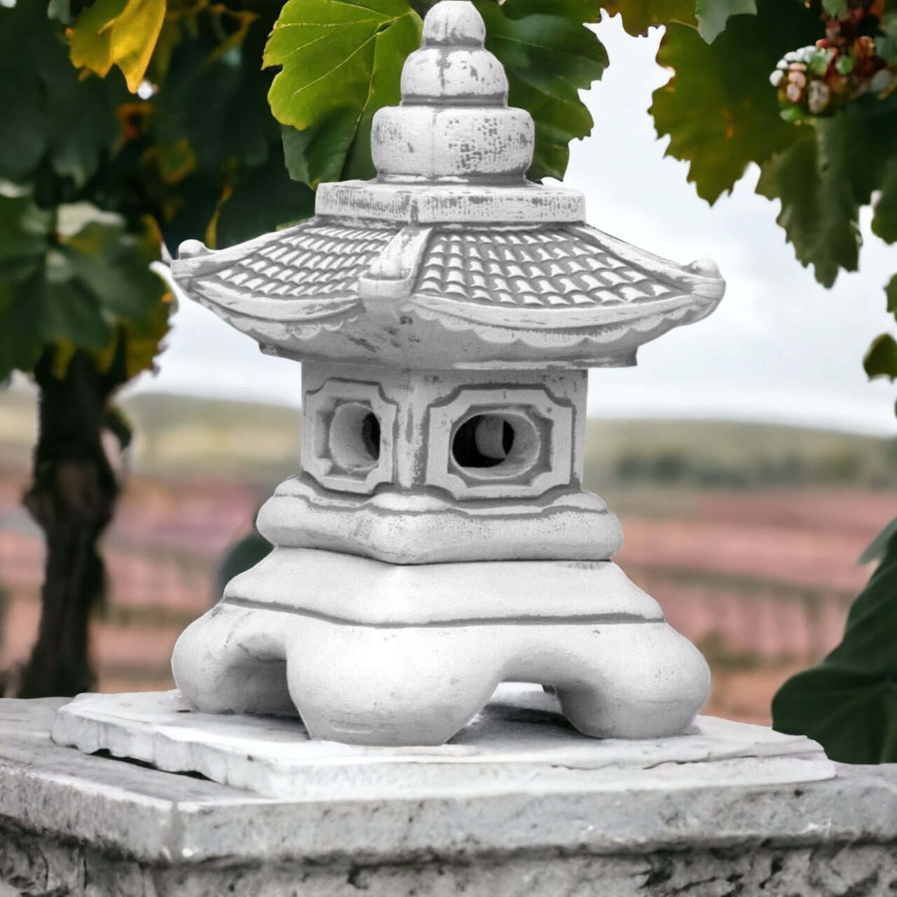 Lantern Statue Concrete Pagoda Figure Garden Decoration Backyard or ...