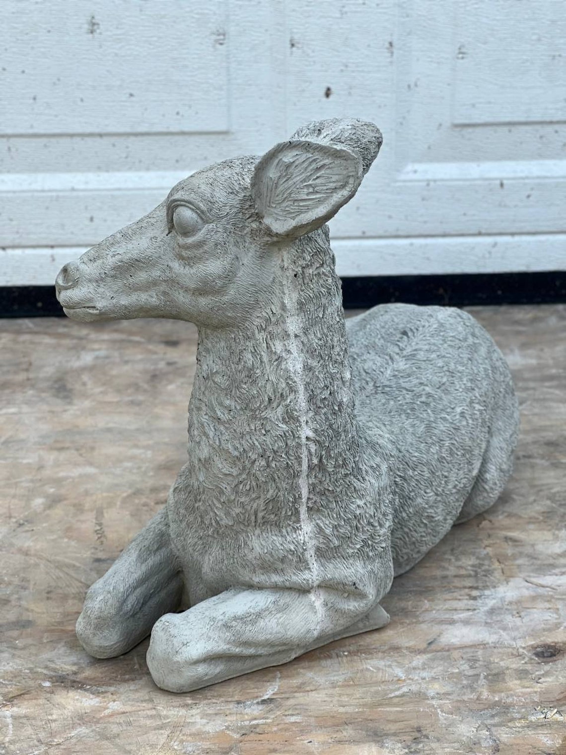 Detailed Deer Concrete Figure Cement Fawn Stone Ornament Forest Animal ...