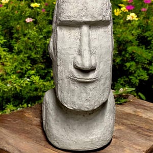 Concrete Easter Island Head Statue Massive Moai Garden Decoration Big ...