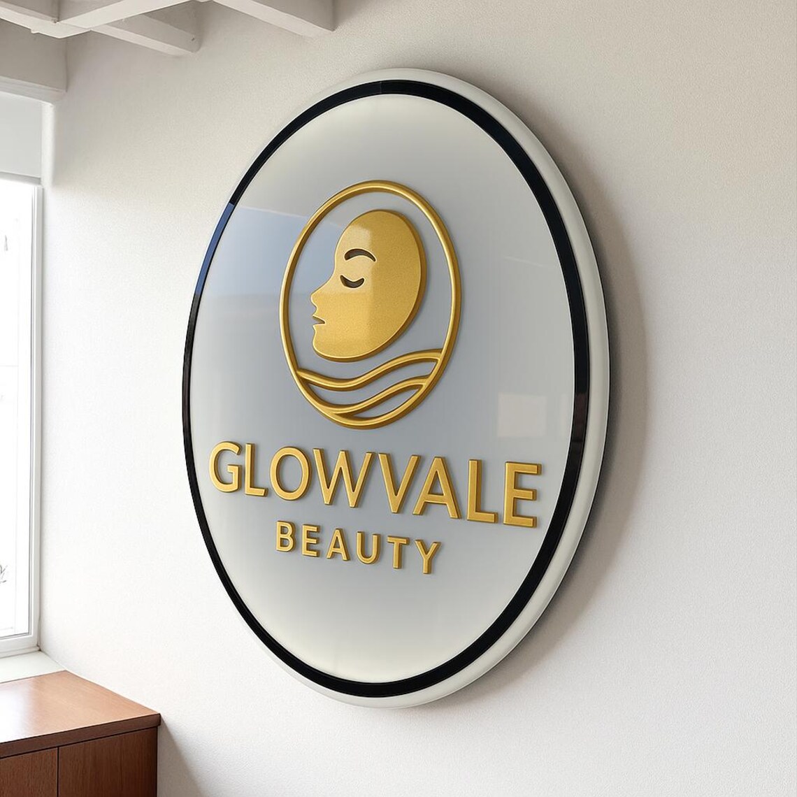 3D Custom Acrylic Business Sign, Business Logo Sign, Round Acrylic Logo ...