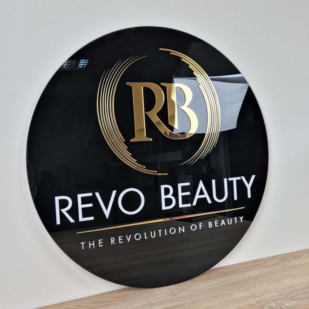 Round Business Acrylic Sign | Custom Business Logo Sign Custom Acrylic ...