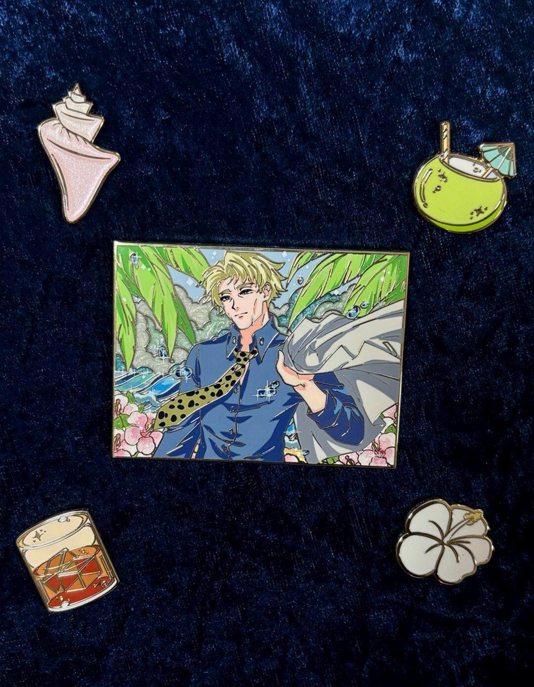 Beach Vacation Enamel Pins | Nanami JJK, Coconut, Whiskey, Hibiscus ...