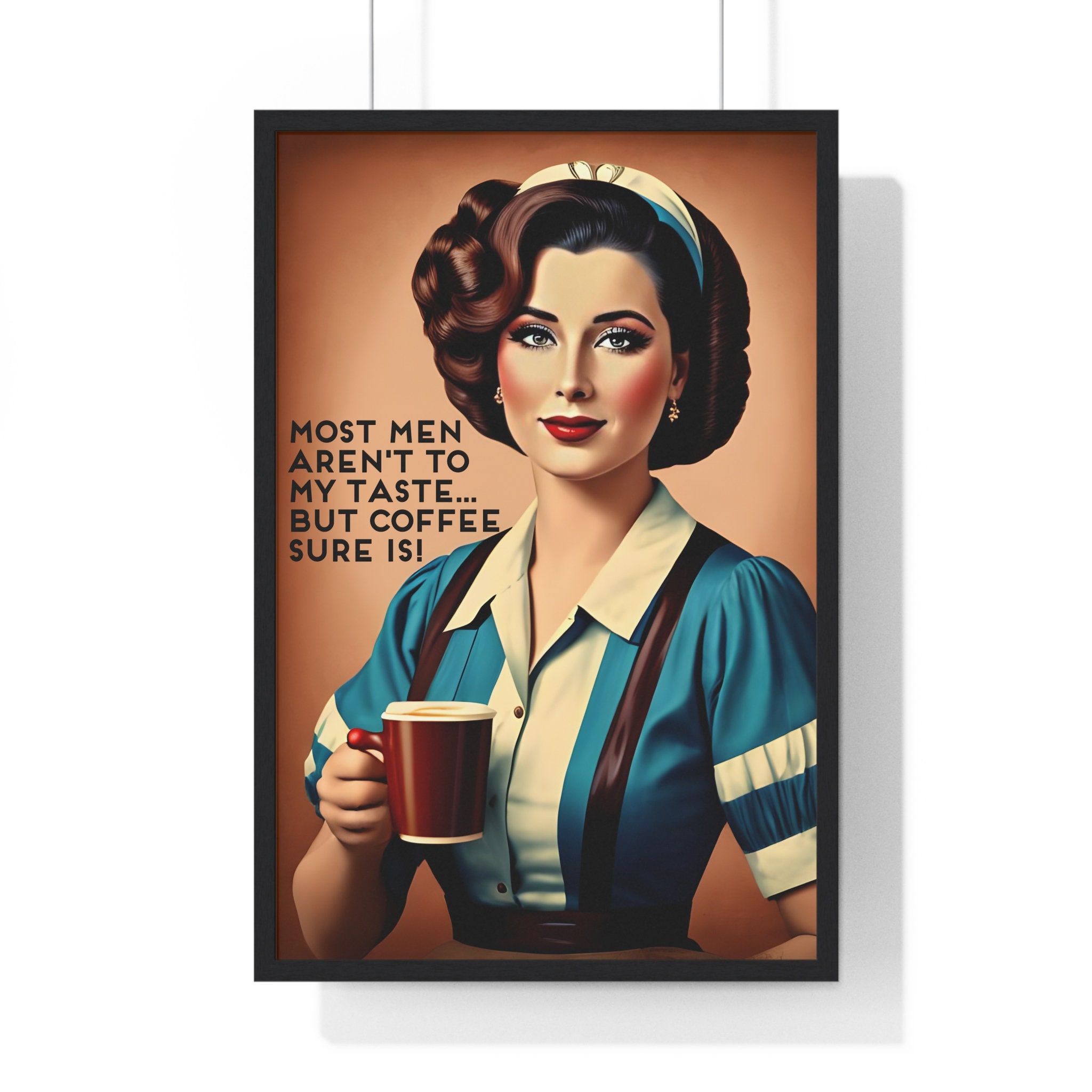 Vintage Woman Drinking Coffee, Retro, Housewife, Funny Quote, Instant ...