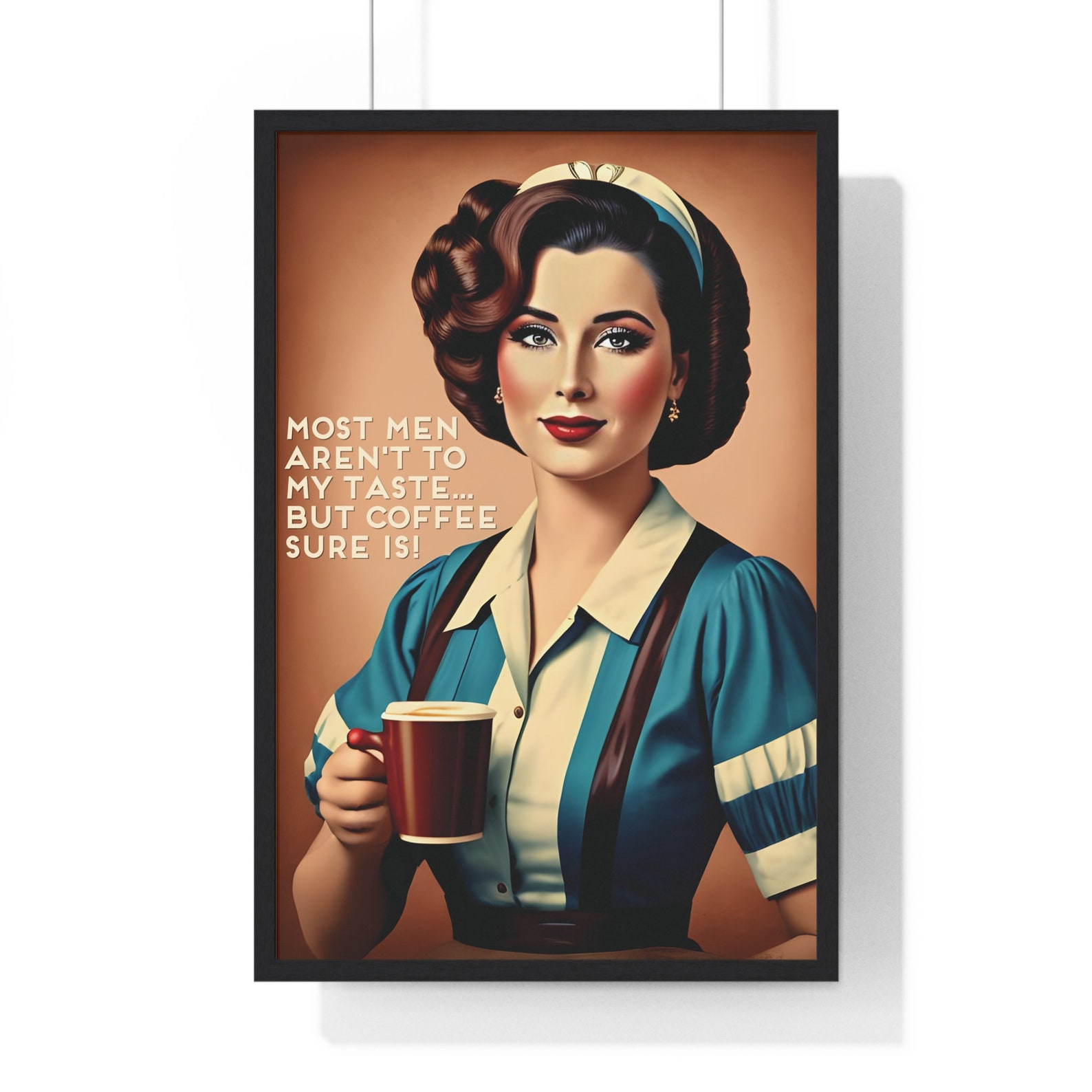 Retro Women Poster Coffee Art From 60s, 70s Quote, Digital Print ...