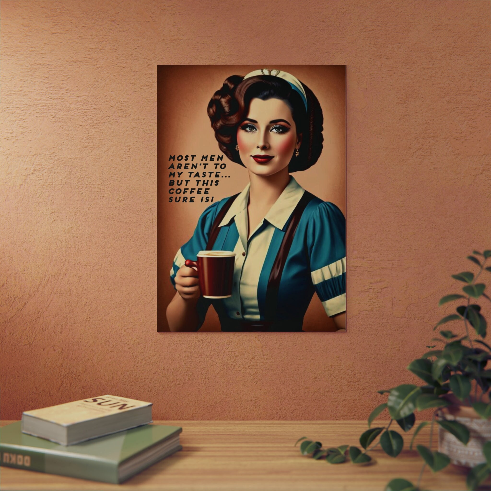 Vintage Woman Drinking Coffee, Retro, Housewife, Funny Quote, Instant ...