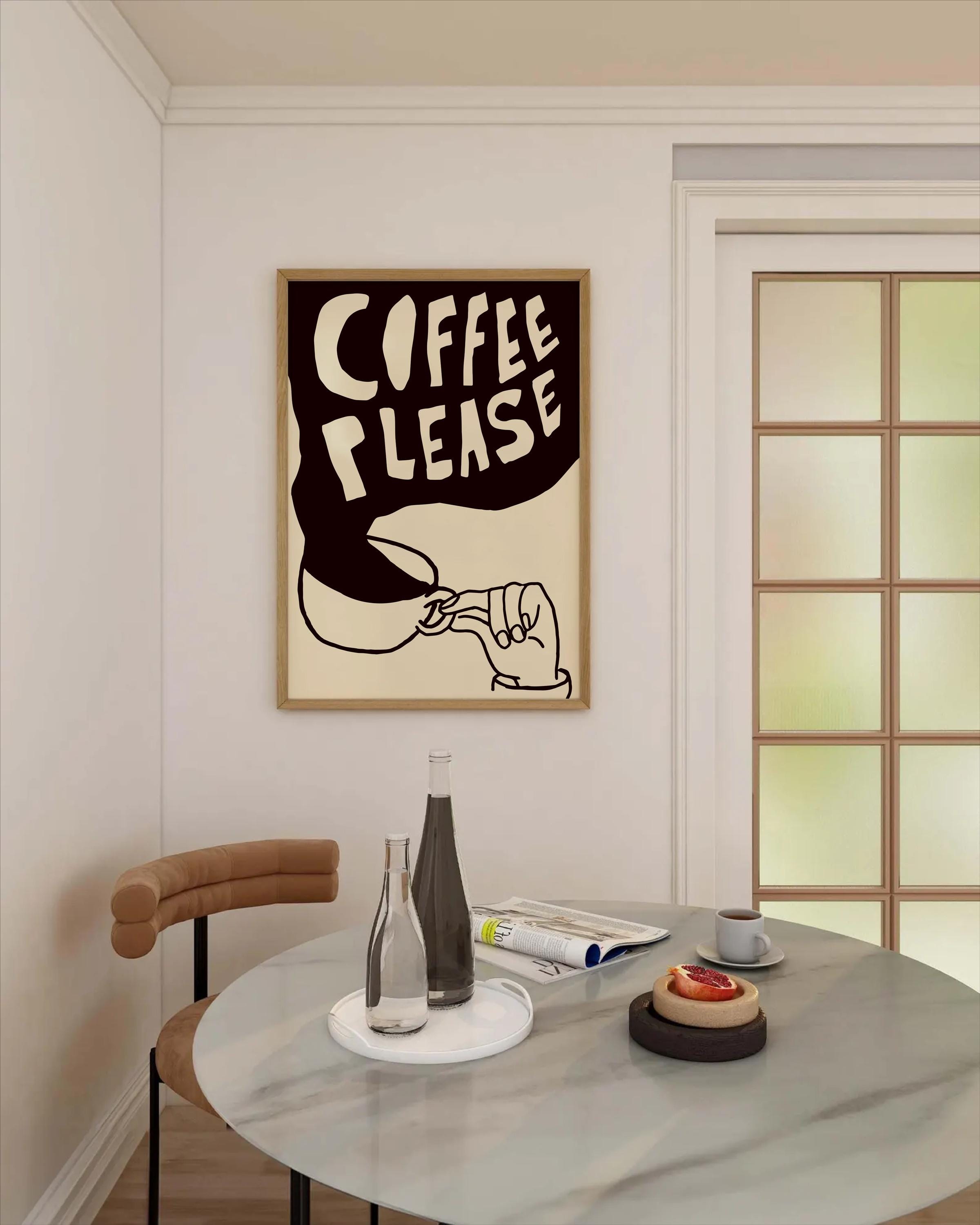 Coffee Poster - Food Art Print Kitchen Poster Retro Caffe Poster Modern ...