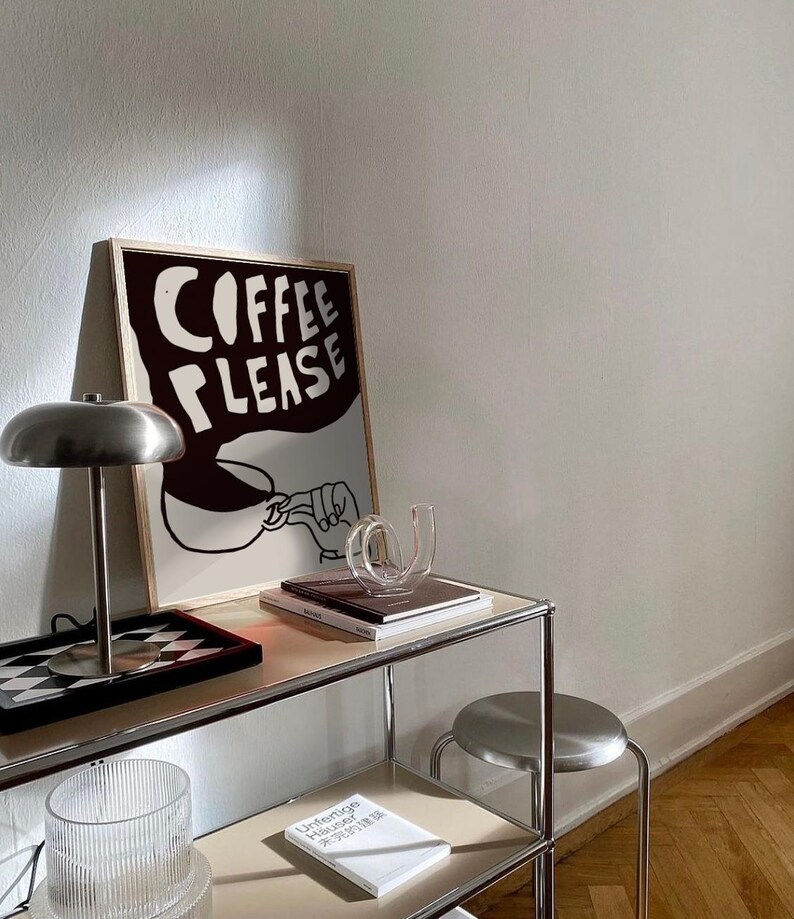 Coffee Poster - Food Art Print Kitchen Poster Retro Caffe Poster Modern ...