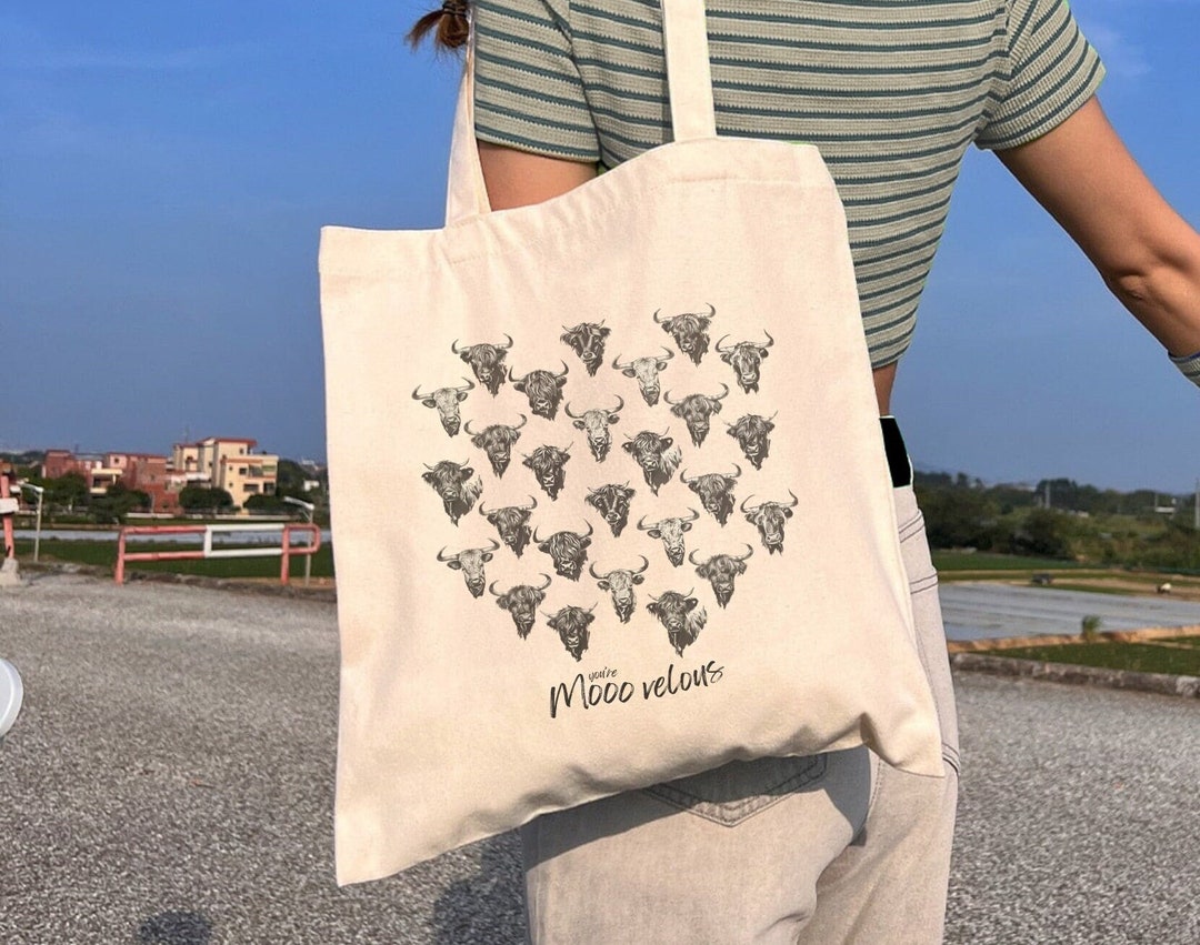 Chic Cow Tote Bag, Funny Animal Tote, Moo Velous, Fun Cow Bag, Animal ...