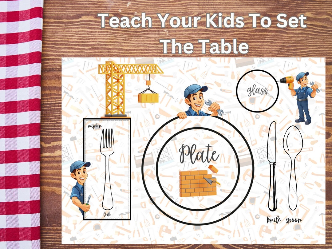 Personalize Printable Placemat Table Setting, Printable Table Setting ...