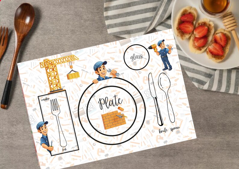 Personalize Printable Placemat Table Setting, Printable Table Setting ...