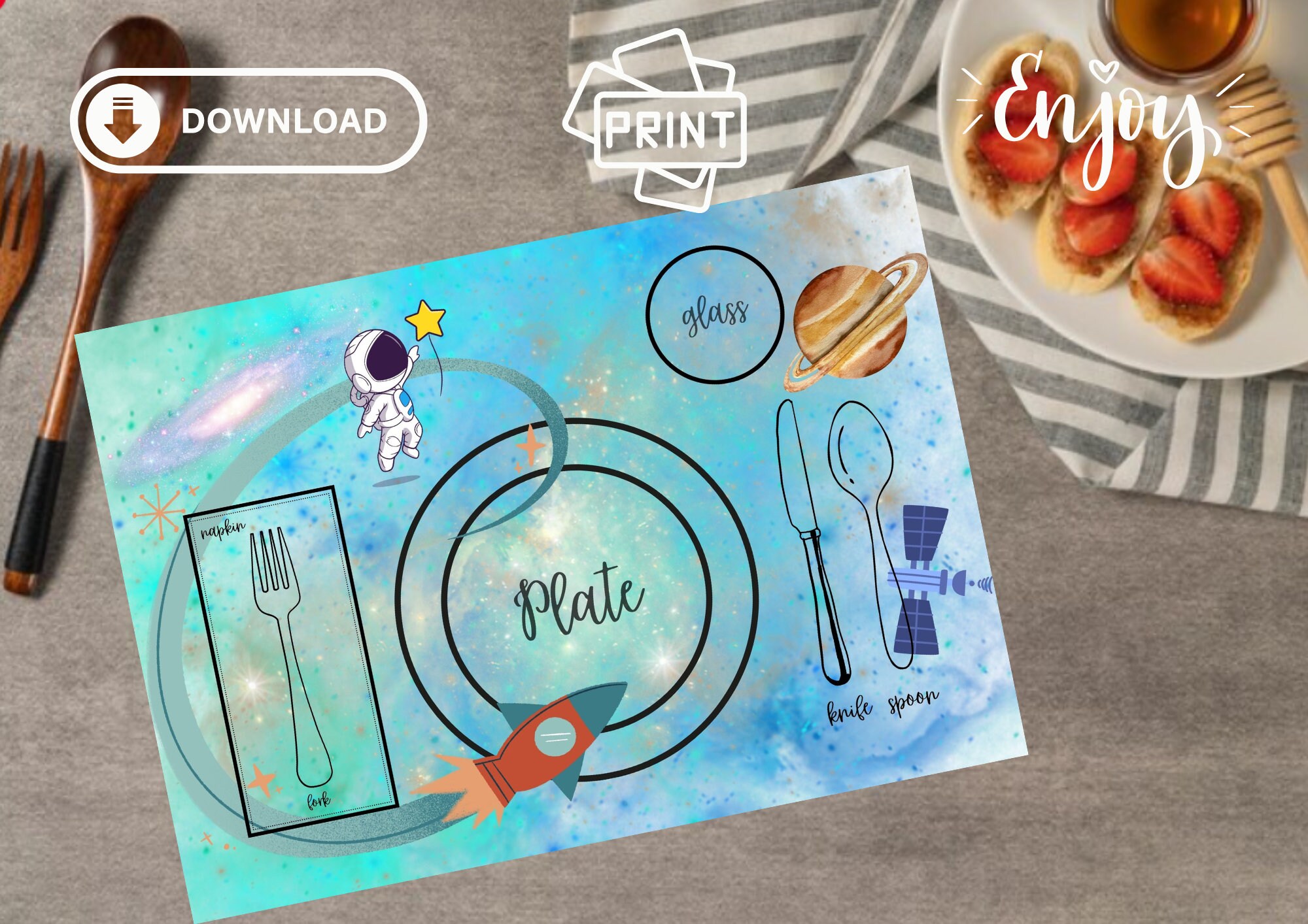 Personalize Printable Placemat Table Setting, Printable Table Setting ...