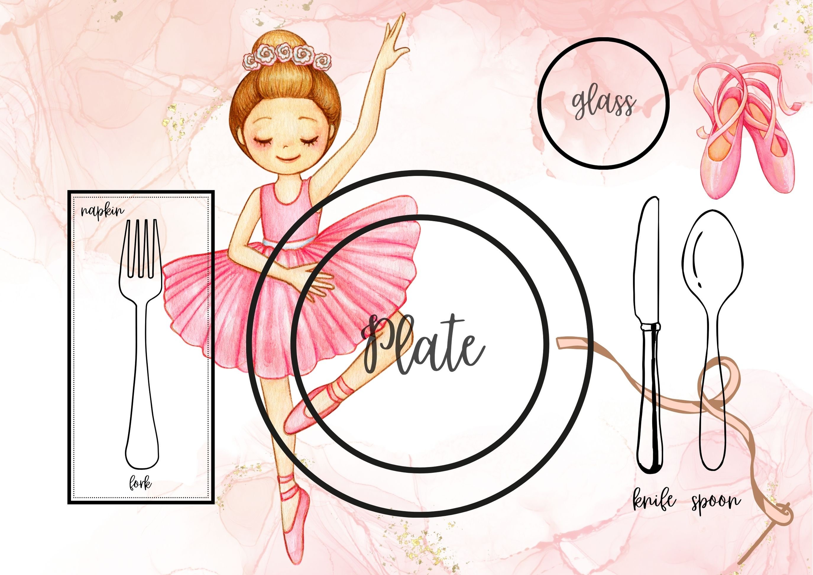 Personalize Printable Placemat Table Setting, Printable Table Setting ...