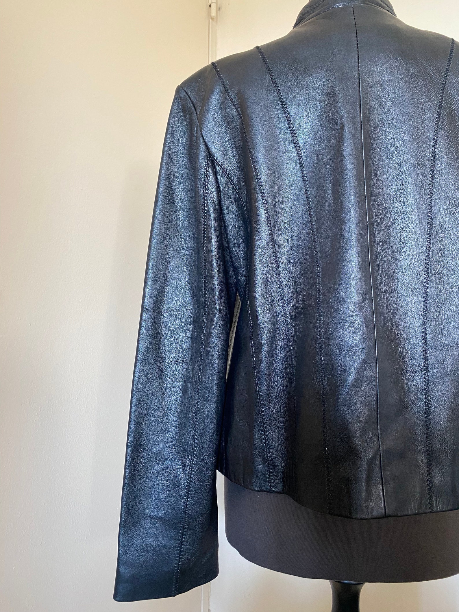 Classic 2000's Black Leather Jacket - Etsy