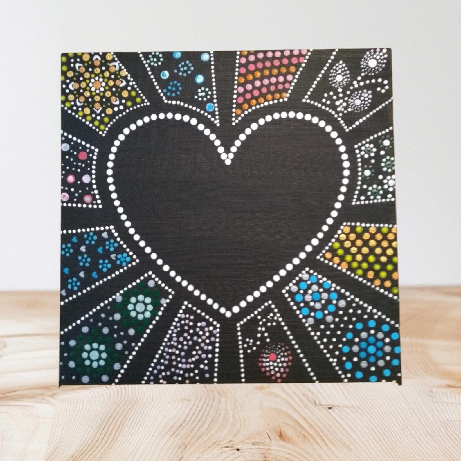 Heart Painting in Dot Painting, Pointillism, Mural Art - Etsy