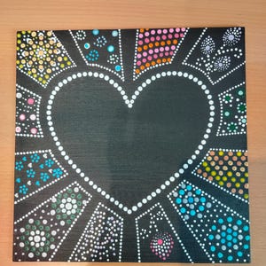 Heart Painting Dot Painting Pointillism Wall Art - Etsy UK