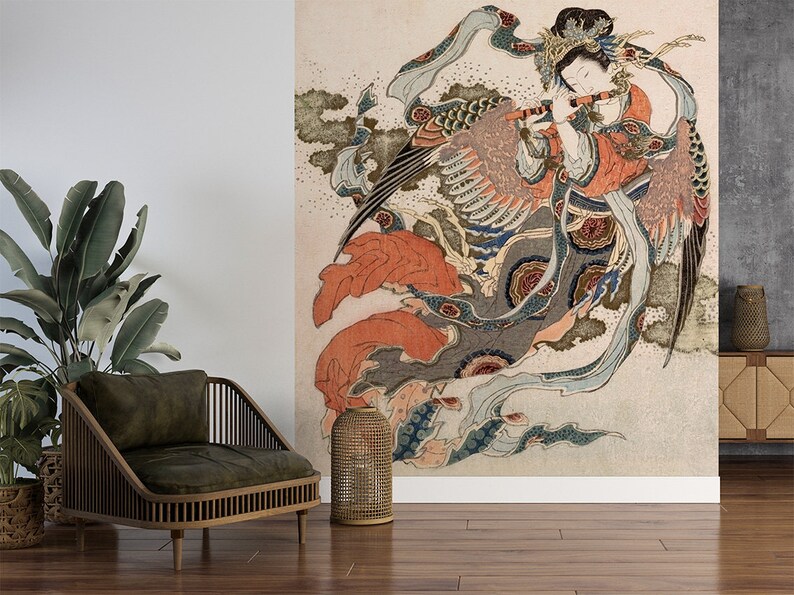 Asian Angel - Wallpaper Mural – Chinese Style Decor - Etsy