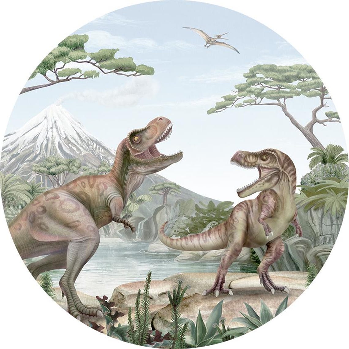 Terrific T-rex - Kids Wall Circle - Dinosaur, Peel & Stick Decal, Kids ...