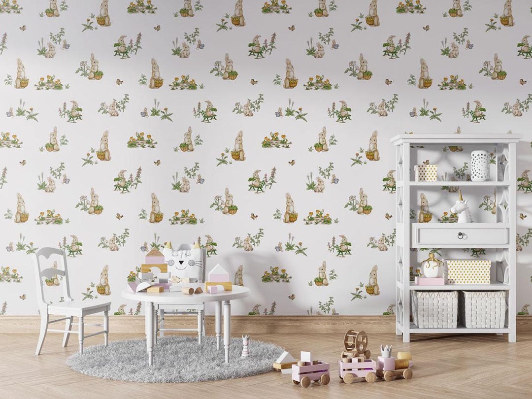 Rabbit Family - Kids Wallpaper Mural - Kids & Nursery Decor, Garden ...