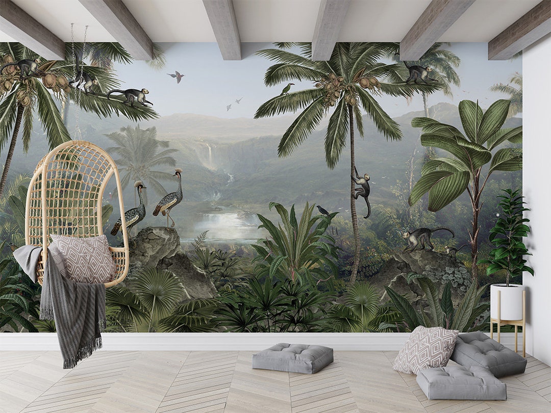 Wallpaper Mural - Monkey Sanctuary – Living Room, Nature, Monkeys ...