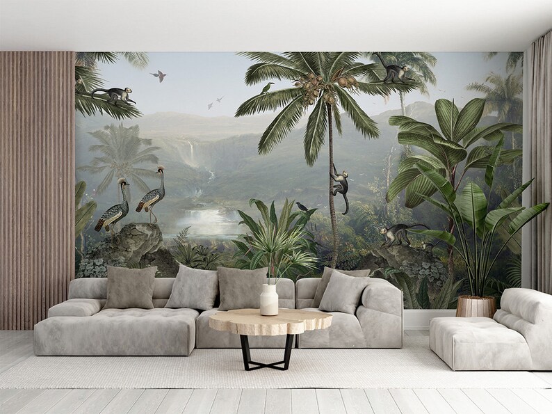 Wallpaper Mural - Monkey Sanctuary – Living Room, Nature, Monkeys ...