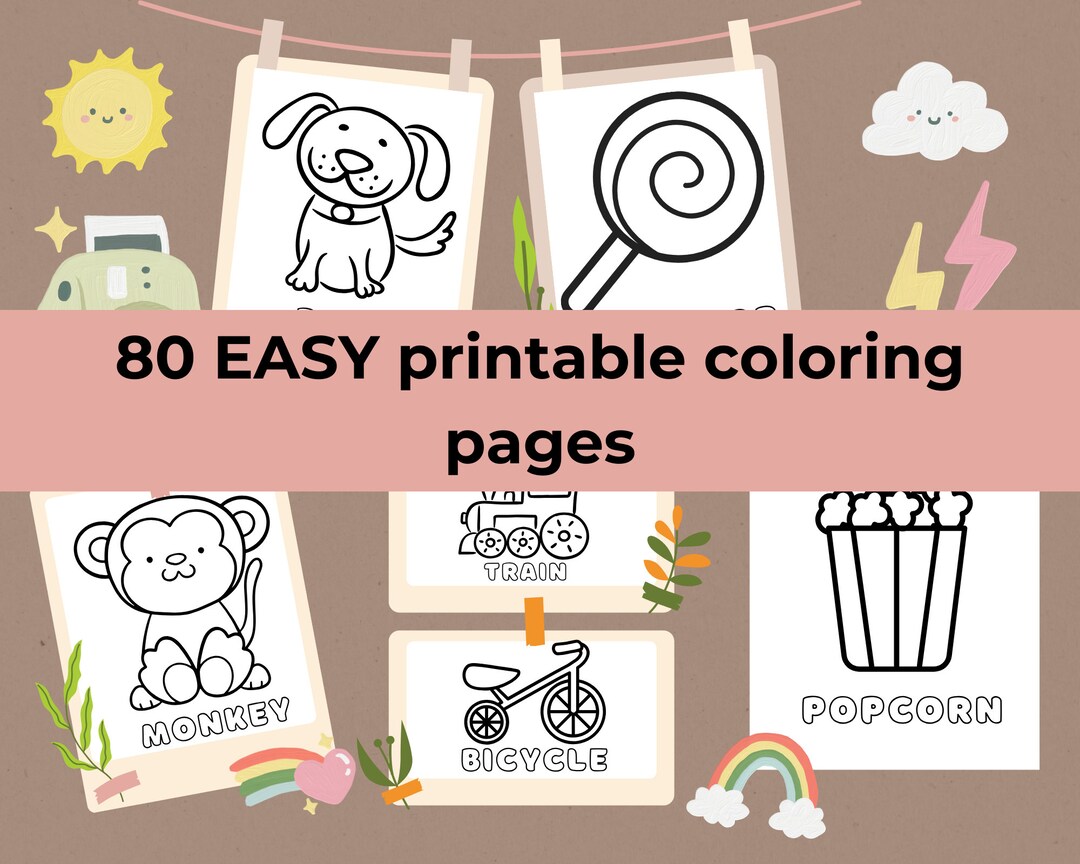 80 Easy Coloring Pages for Kids, Toddlers, Preschoolers Toddlers ...