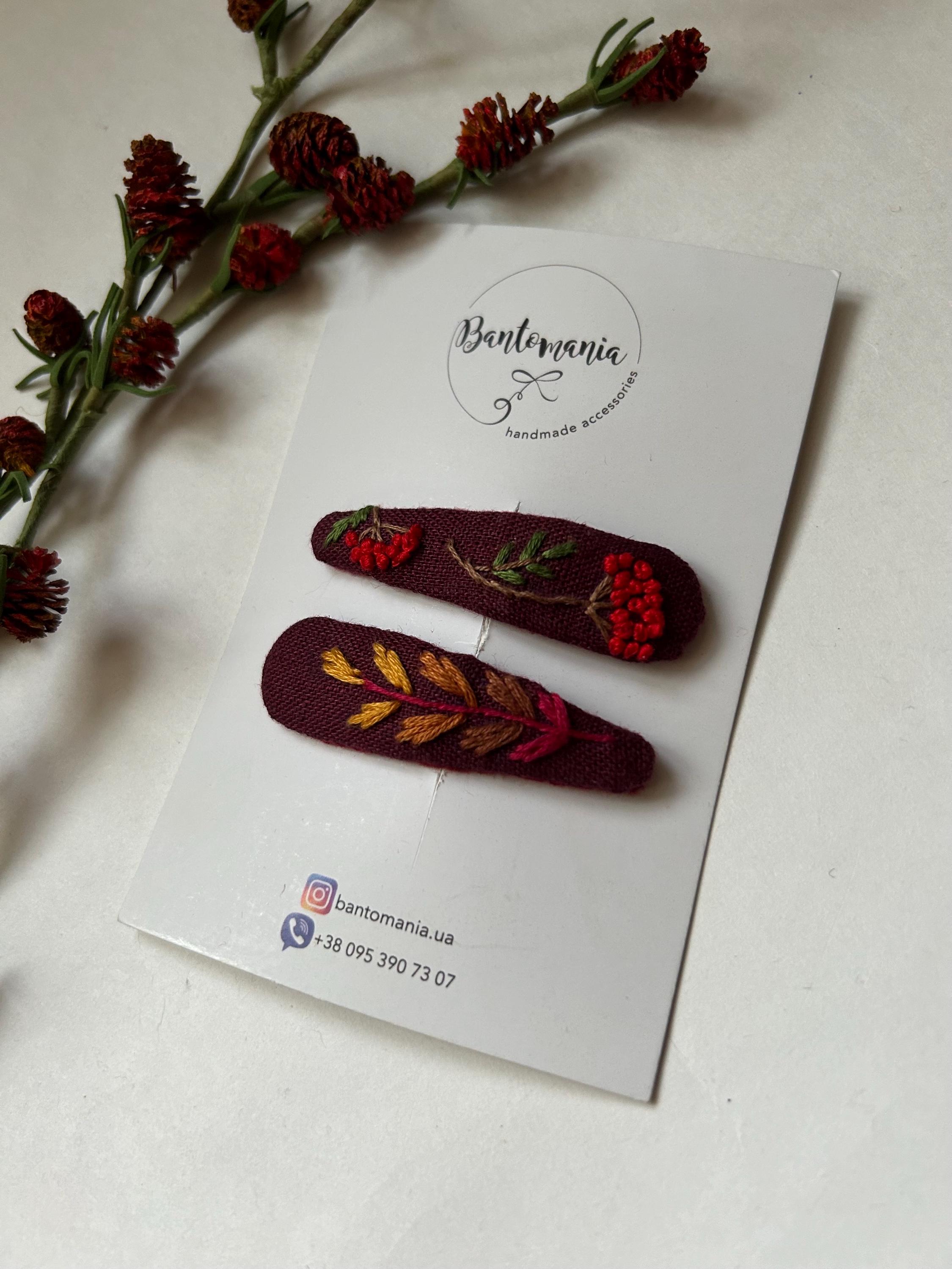 Embroidered Hair Clip, Floral Embroidered Hair Clips, Summer ...