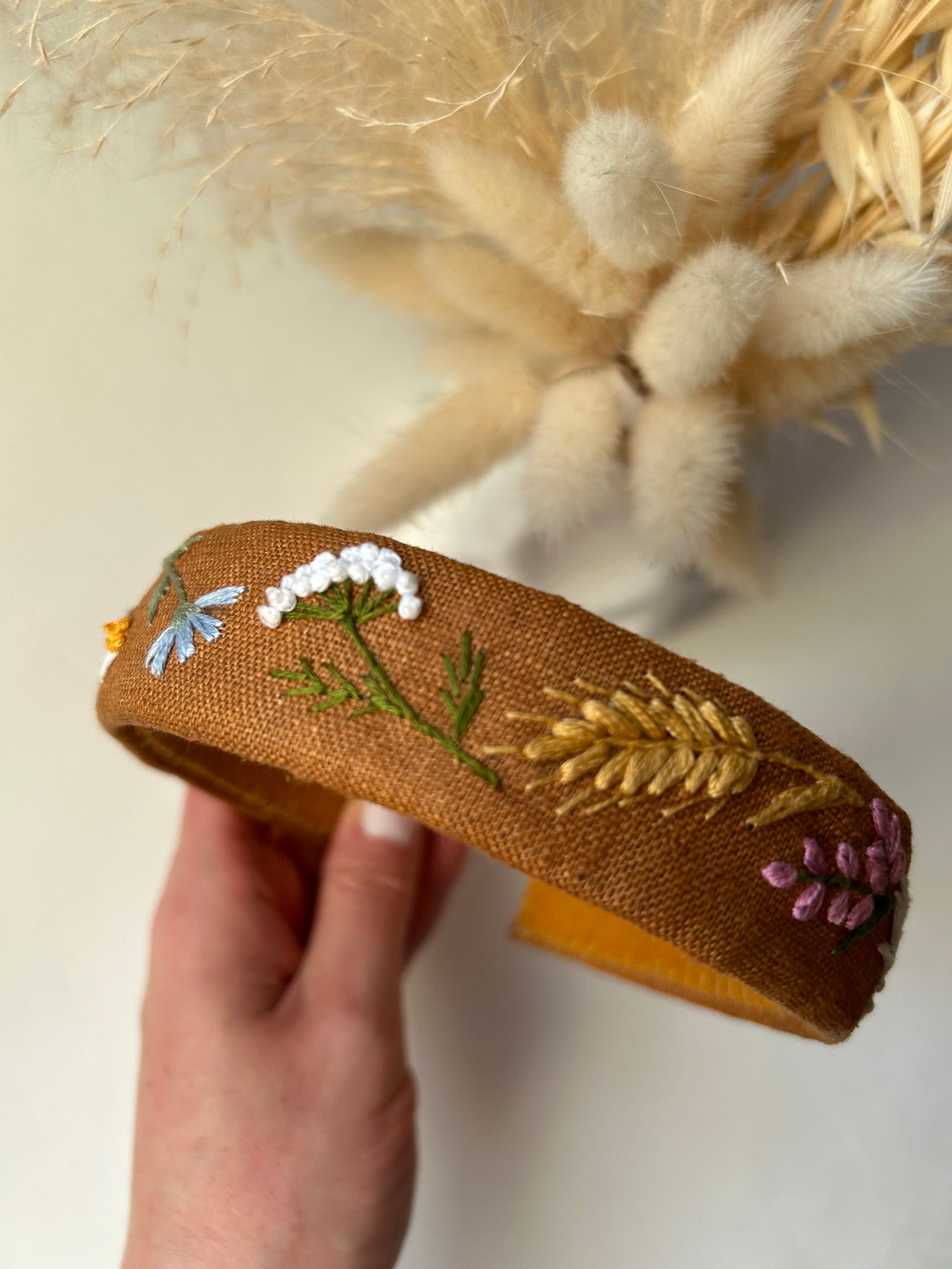 Floral Embroidered Headband-flower Headband-linen Turban-spring Summer ...